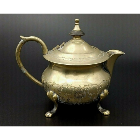 EPNS | Dining | Brass Creamer Sugar Pot Set Of 2 Stamped Epns Etched ...